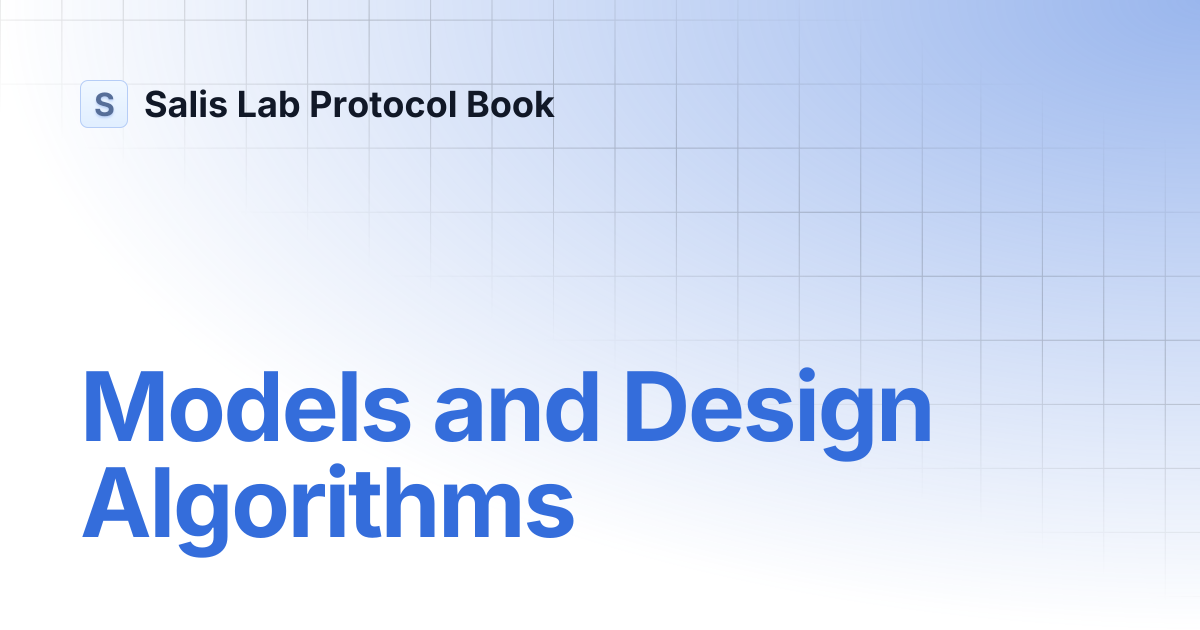 Models and Design Algorithms | Salis Lab Protocol Book